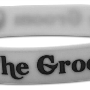 Novel Merk The Groom & Team Groom Wristbands Party Favors for Bachelor Party, Bridal Shower & Wedding Party Black & White (11 Pieces)