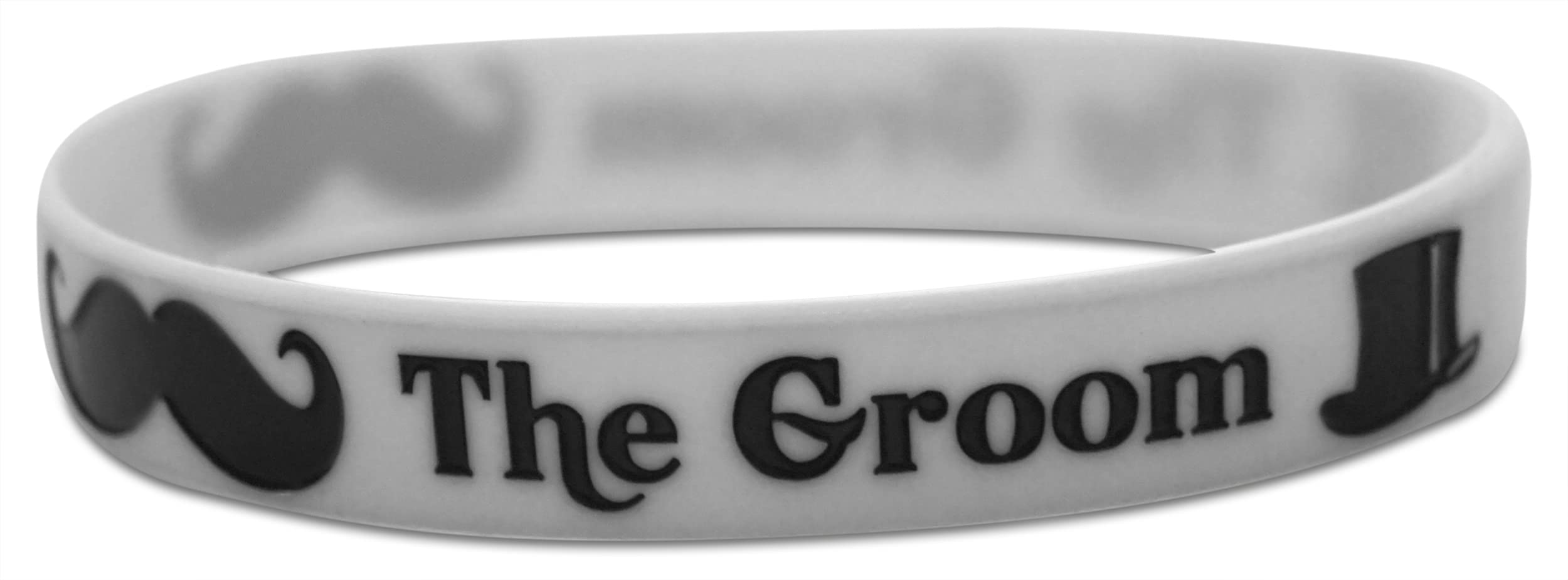 Novel Merk The Groom & Team Groom Wristbands Party Favors for Bachelor Party, Bridal Shower & Wedding Party Black & White (11 Pieces)