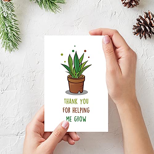 OJsensai Cute Teachers Day Card, Thank You Card for Teacher, Appreciation Card for School Teacher Mom, Thank You for Helping Me Grow