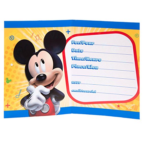 Unique Mickey Birthday Party Supplies Bundle Set includes Party Invitations with Envelopes - 24 Count