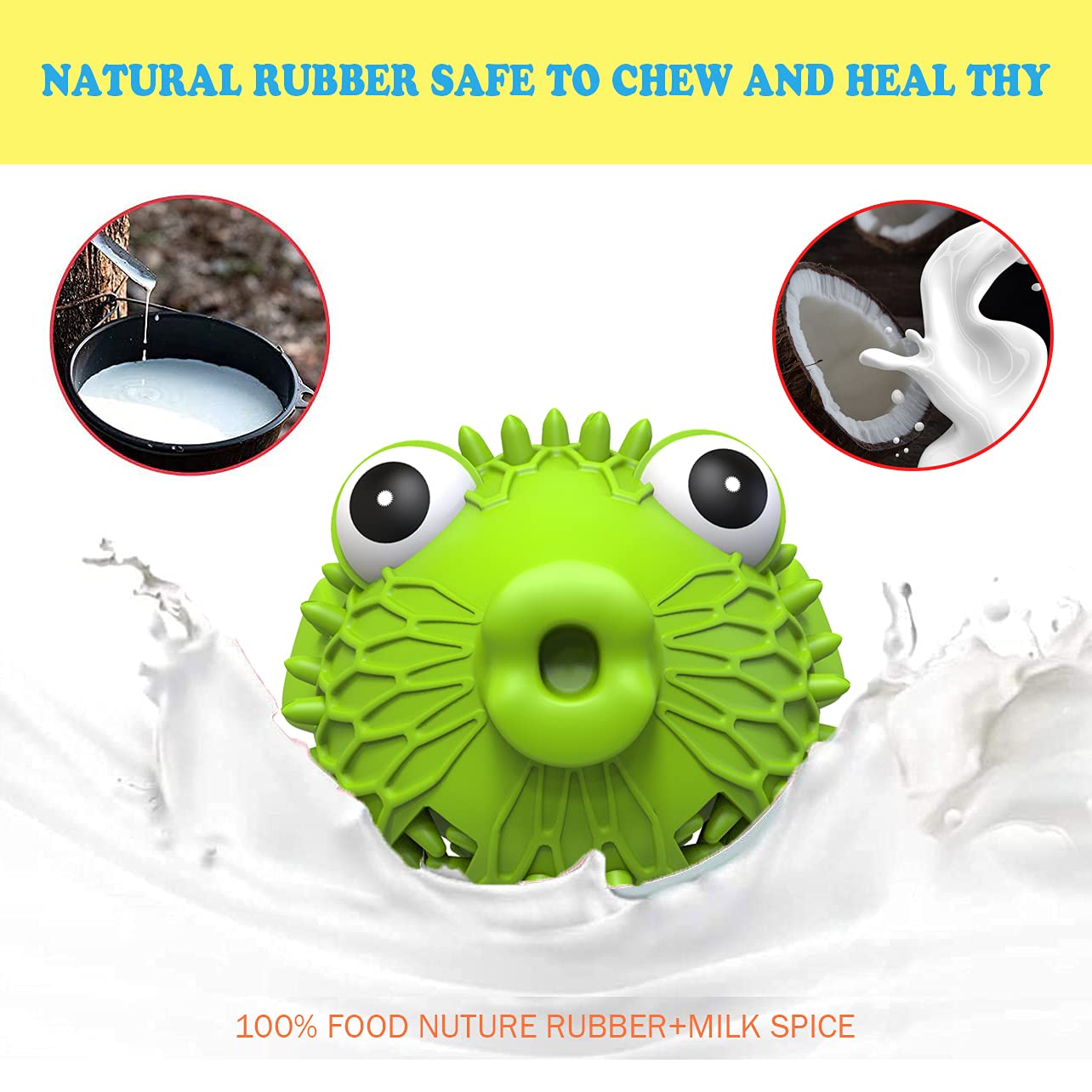 Dog Toy for Aggressive Chewers, Tough Natural Rubber Toys with Squeaker & Crinkle Paper, Durable Dog Toys for Small Medium Large Breed Dogs, Teeth Cleaning