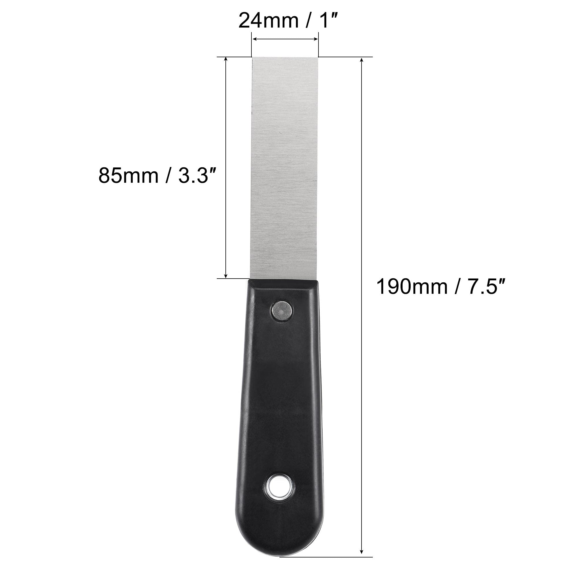 uxcell Putty Scraper 1" Spatula Drywall Repair Spreader Stainless Steel Blade Black Handle 4Pcs