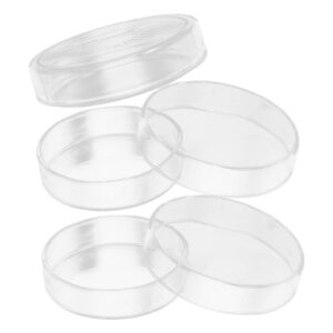 baluue 5pcs glass petri dishes container, 60mm high borosilicate glass cell culture dishes lab supplies glass petri dishes with lid for lab science experiment