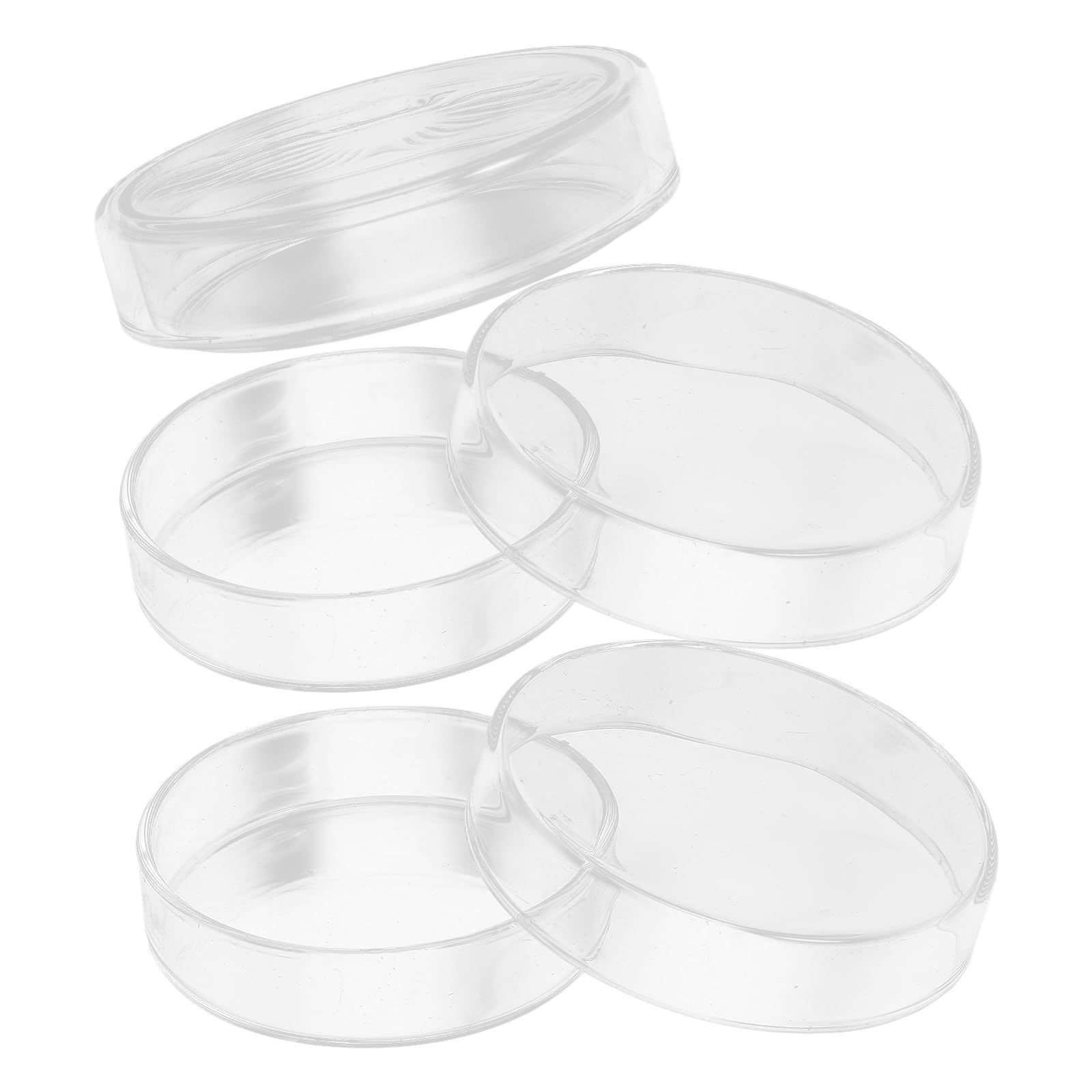 Baluue 5Pcs Glass Petri Dishes Container, 60mm High Borosilicate Glass Cell Culture Dishes Lab Supplies Glass Petri Dishes with Lid for Lab Science Experiment