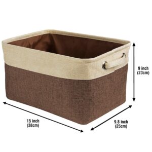 MALIHONG Personalized Foldable Storage Basket with Cute Dog Rottweiler Collapsible Sturdy Fabric Pet Toys Storage Bin Cube with Handles for Organizing Shelf Home Closet, Brown and White