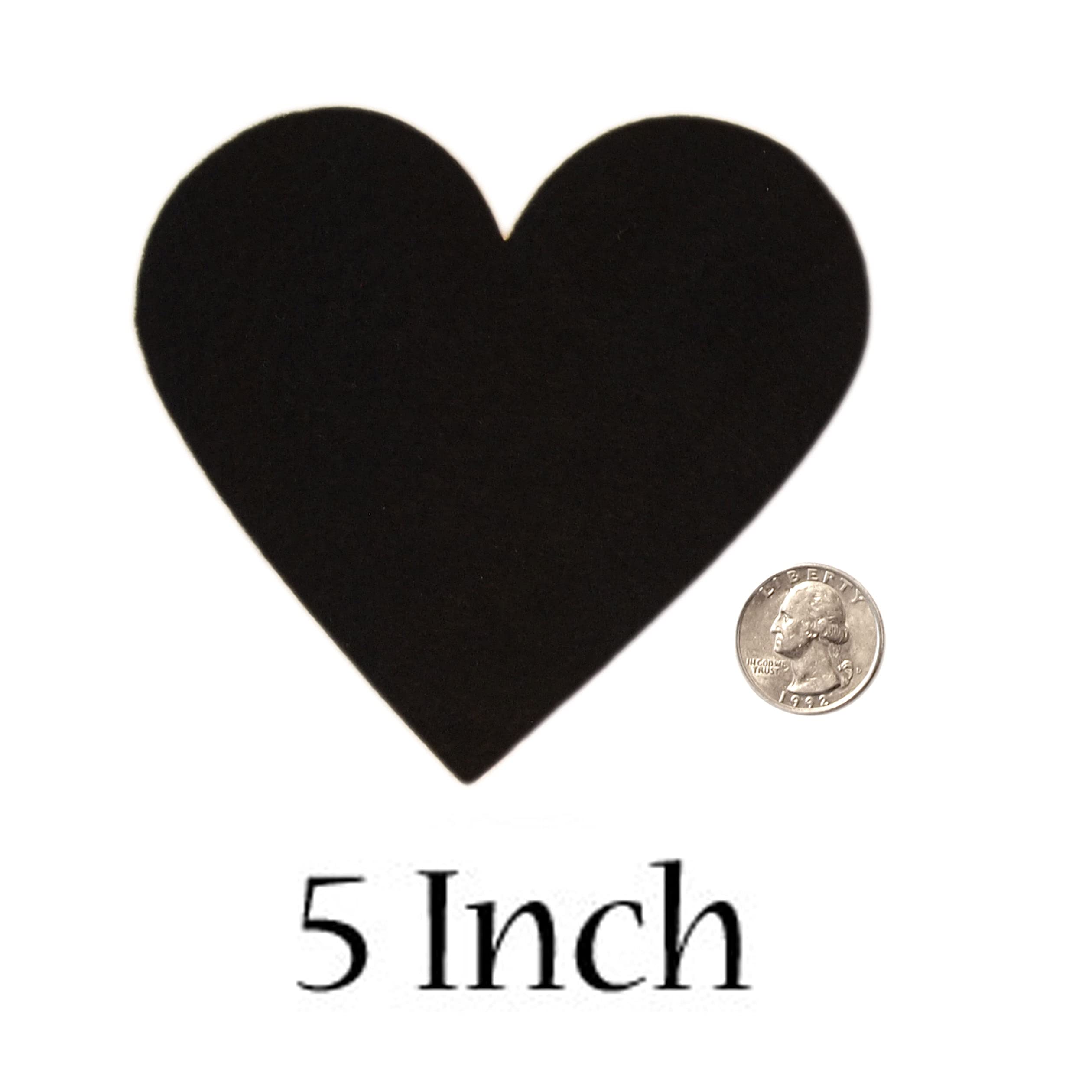 Playfully Ever After 5 inch Stiff Felt Hearts 12pc - Black