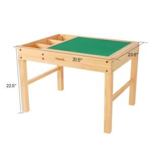 Papablic 2 in 1 Kid Activity Table with Large Storage for Older Kids Compatible with Lego Building Block for Boys Girls