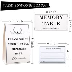 Outus 52 Pieces Share a Memory Cards Funeral Guest Book Memory Card for Celebration of Life, Birthday, Graduation, Wedding, Anniversary, Retirement, Baby Showers (White)