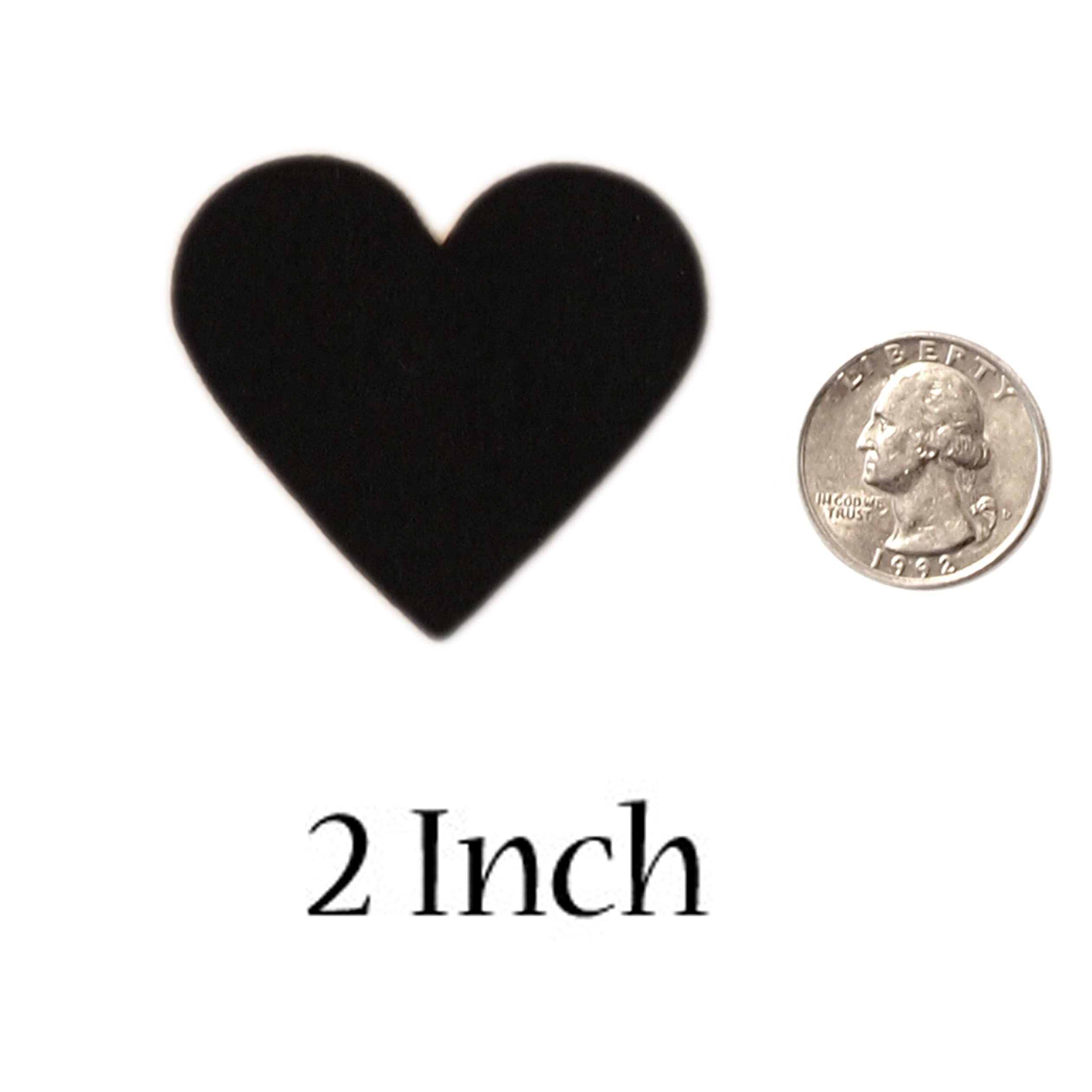 Playfully Ever After 2 inch Stiff Felt Hearts 45pc - Black