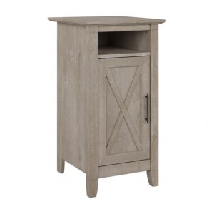 bush furniture key west small storage cabinet with door in washed gray