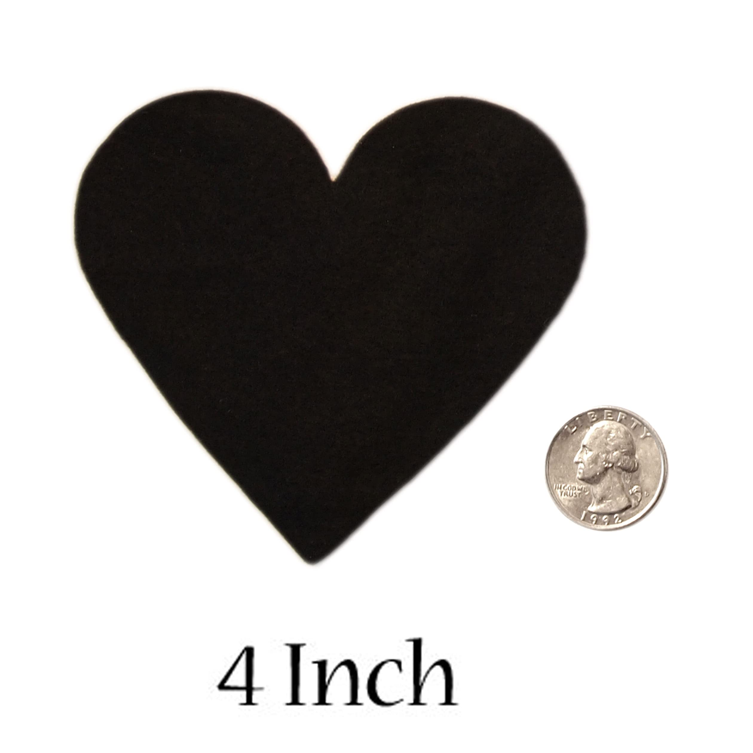 Playfully Ever After 4 inch Felt Hearts 16pc - Black