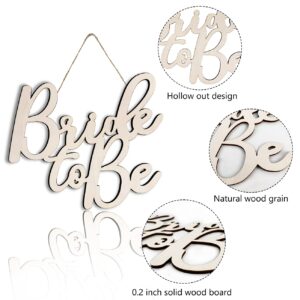 Bridal Shower Decorations Bride to Be Sign for Batcholette Party Supplies,Bride Wood Sign Photo Booth Props and Rose Gold Balloons for Wedding Party Decorations