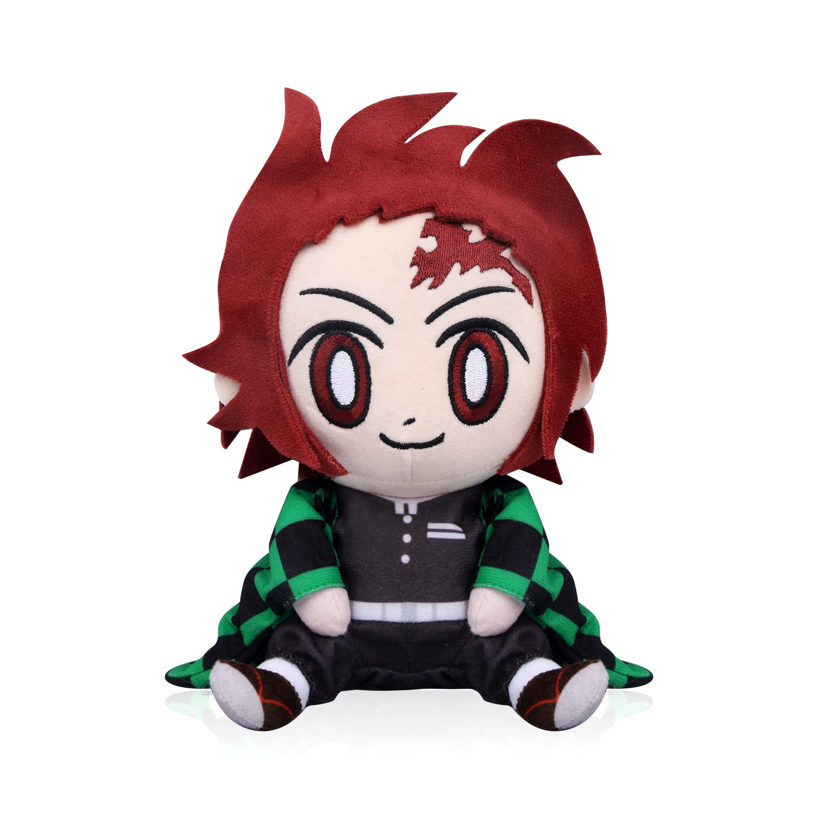 LINKOM Plush Dolls Tanjiro Nezuko Zenitsu Sitting Cute Toys Cushion Pillows Gift Collection for Kids Fans (20cm/7.87inch, Kamado Tanjiro)