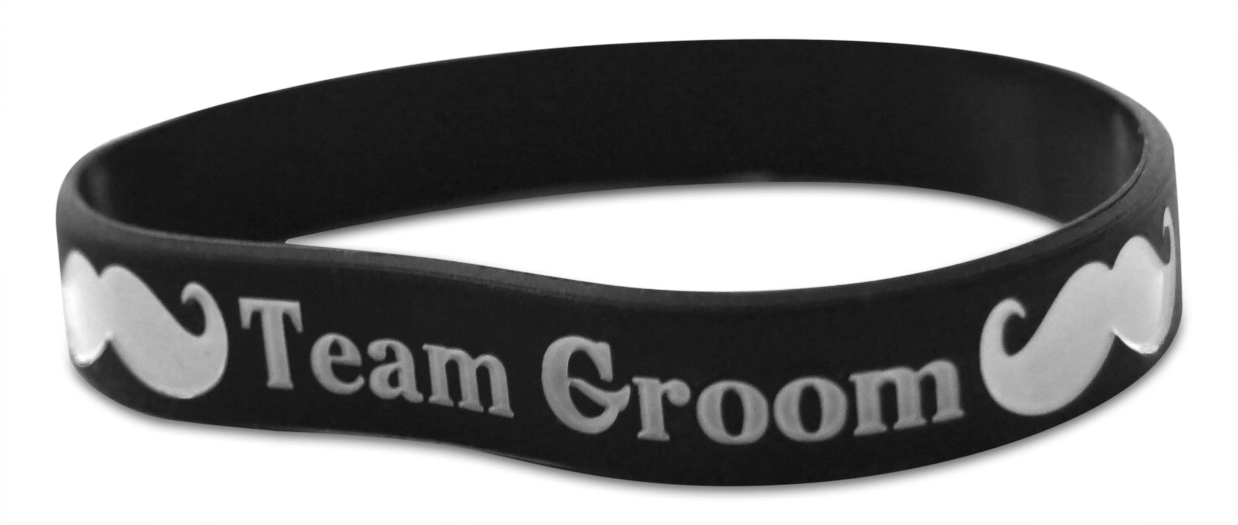 Novel Merk The Groom & Team Groom Wristbands Party Favors for Bachelor Party, Bridal Shower & Wedding Party Black & White (11 Pieces)