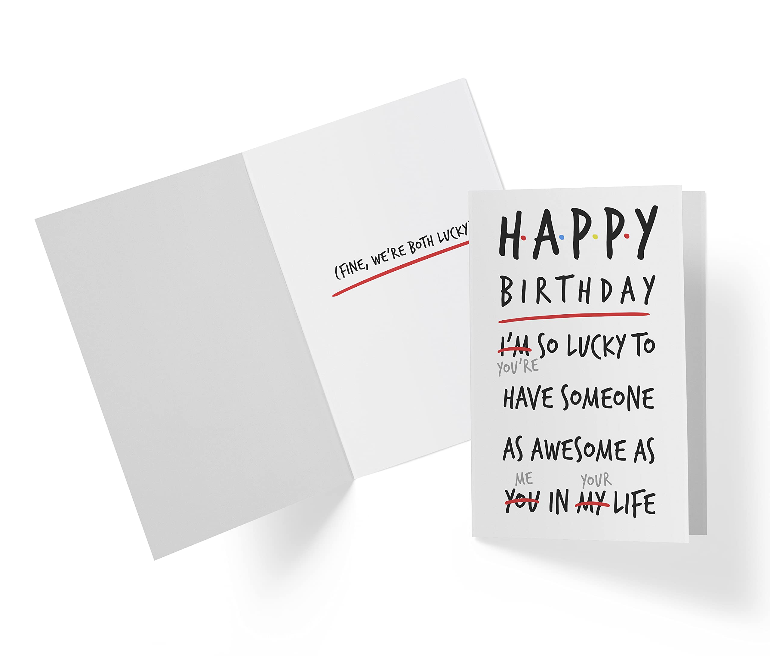 Karto - Funny Birthday Card for Him Her, Large 5.5 x 8.5 Happy Birthday Card for Husband Wife, Birthday Card for Boyfriend Girlfriend - Happy Lucky