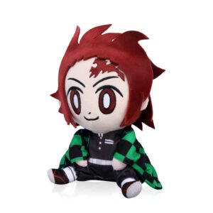 LINKOM Plush Dolls Tanjiro Nezuko Zenitsu Sitting Cute Toys Cushion Pillows Gift Collection for Kids Fans (20cm/7.87inch, Kamado Tanjiro)