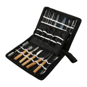 aunmas 45pcs carving tool set, portable vegetable fruit food garnishing cutting slicing peeling culinary garnish tools kit for home kitchen