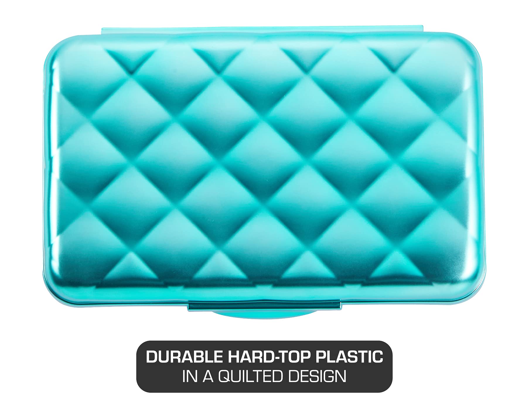 It's Academic Metallic Pencil Case Box, Hard Plastic, Stylish Quilted-Pattern Lid, 3-Pack