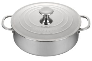 le creuset tri-ply stainless steel rondeau pan, 4.5 quart