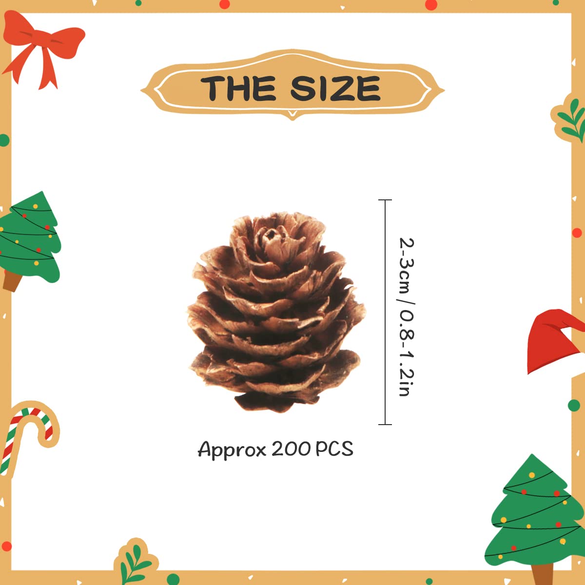 200PCS Christmas Natural Pine Cones Mini Pine Cones Fall Decorations Pinecones Ornaments Bulk Small Pine Cones for DIY Crafts Thanksgiving Fall Winter Christmas Wedding Decor Vase Filler Decor