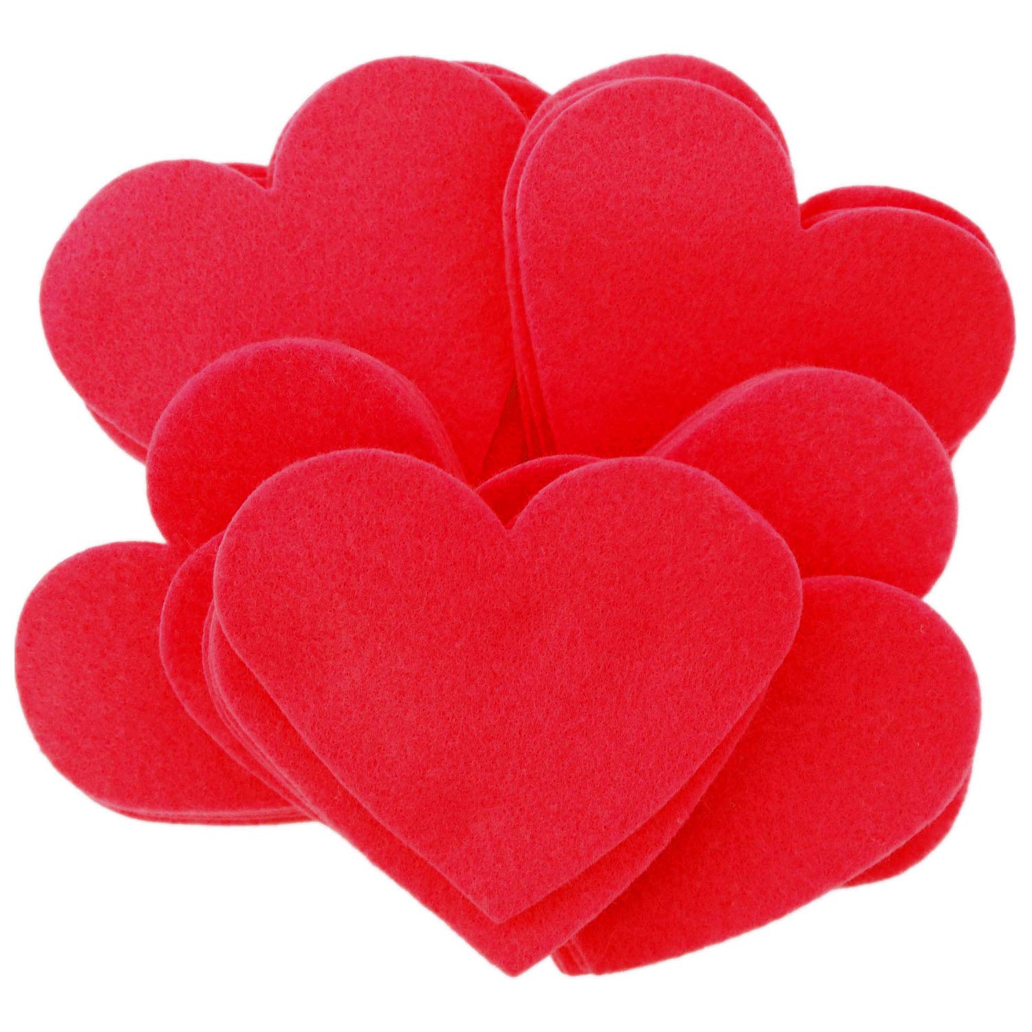 Playfully Ever After 5 inch Stiff Felt Hearts 12pc - Red