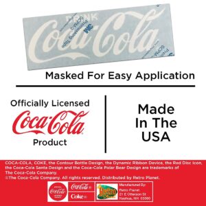 Retro Planet - Coca Cola Script Cut Out Vinyl Sticker Set of 2, Classic Coca-Cola Peel and Stick Decals, Fridge, Cooler, Soda Machine, Car Bumper (5 x 16 Inch, White)