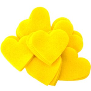 playfully ever after 2 inch felt hearts 45pc - yellow