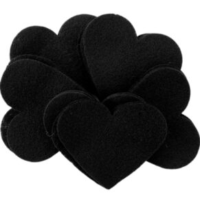 playfully ever after 4 inch felt hearts 16pc - black