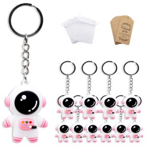 sunny seat pink 3d astronaut outer space keychain birthday party favors 24 sets cute astronaut goodie gifts with thank you kraft tags and white gift bags for kid birthday party supplies give away