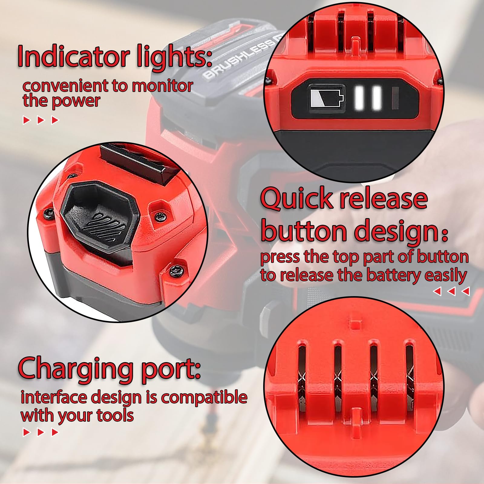 Powerost V20 20V Lithium Battery: Replacement for Craftsman 20V Battery CMCB204 CMCB202 CMCB201 Cordless Drill Tools - 6Ah 20 Volt Max Battery Pack