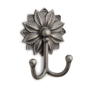 signature hardware 444395 floral 3-1/8 inch wide double coat and hat hook