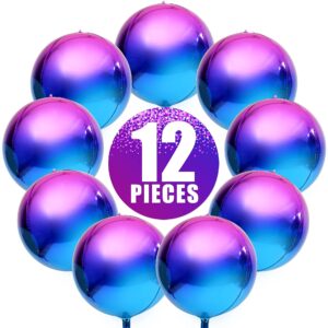 Katchon, Purple Galaxy Balloons - 22 Inch, Pack of 12 | Metallic Purple Balloons, Iridescent Balloons for Galaxy Party Decorations | Purple And Blue Balloons for Blue and Purple Party Decorations