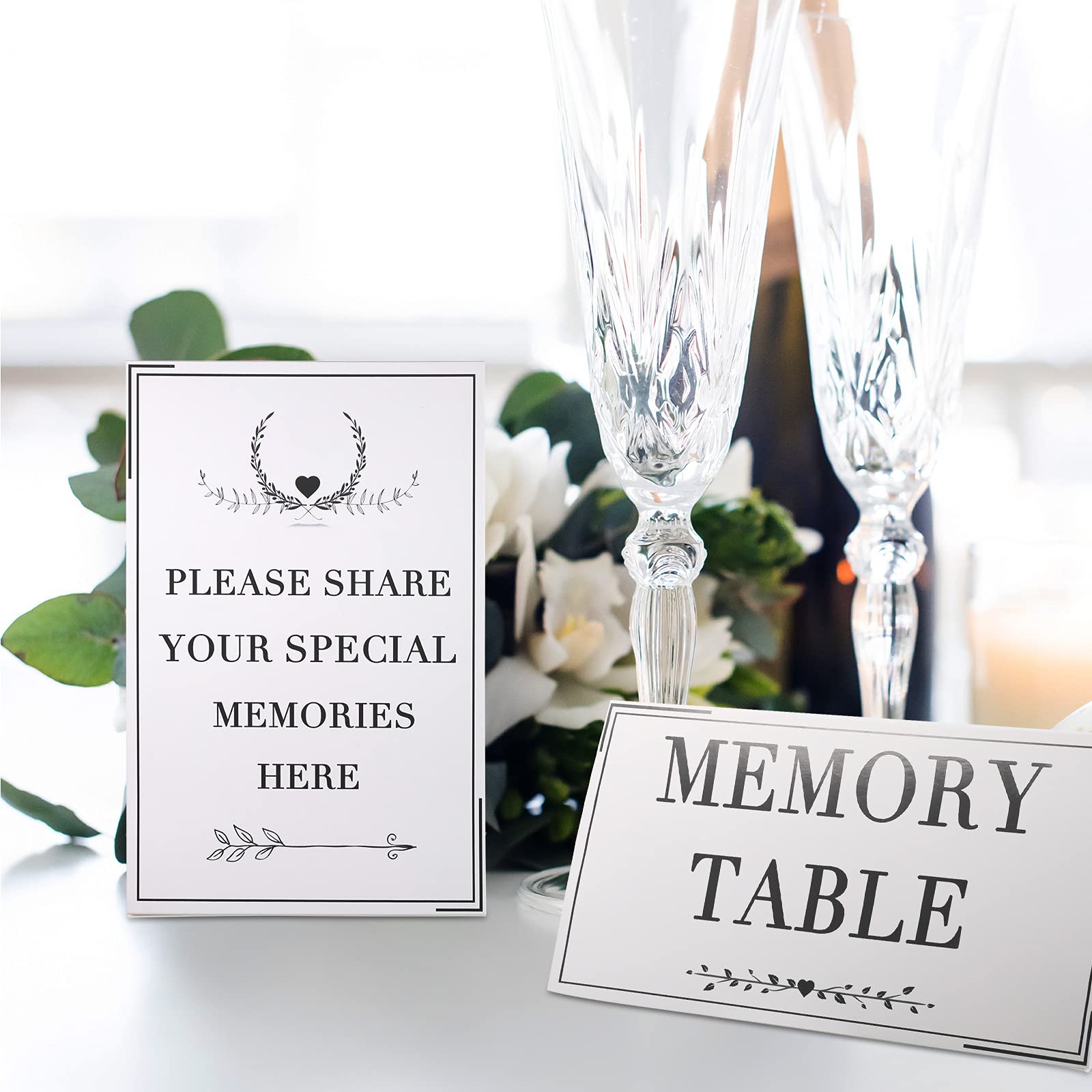 Outus 52 Pieces Share a Memory Cards Funeral Guest Book Memory Card for Celebration of Life, Birthday, Graduation, Wedding, Anniversary, Retirement, Baby Showers (White)