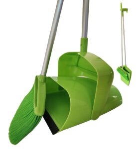 portotrash broom and dustpan set for home, angled broom and upright dustpan with extendable poles, long handle broom and dustpan set for kitchen, portable dustpan combo for sweeping rv