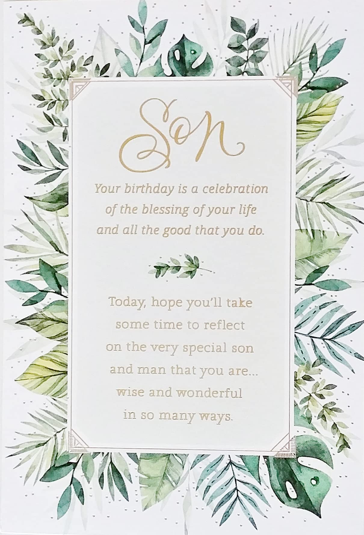 Son Your Birthday Is A Celebration of The Blessing of Your Life and All The Good That You Do - Religious Christian Happy Birthday Greeting Card - Today Hope You Will Feel Proud of Yourself More Dreams Come True As The Years Unfold