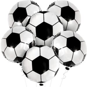 katchon, soccer balloons for senior night decorations - 18 inch, pack of 6 | soccer ball balloons, soccer birthday decorations | soccer ball foil balloons for party, soccer party decorations for boy