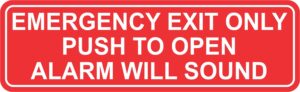 stickertalk push to open emergency exit only magnet, 10 inches by 3 inches