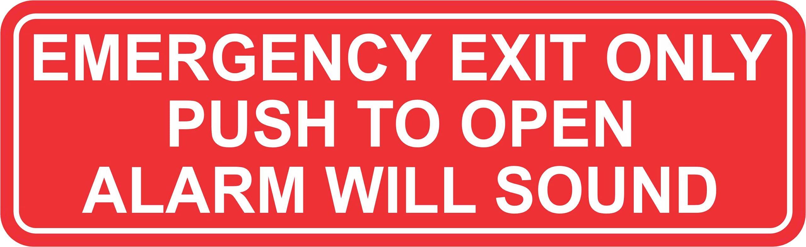 StickerTalk Push to Open Emergency Exit Only Magnet, 10 inches by 3 inches