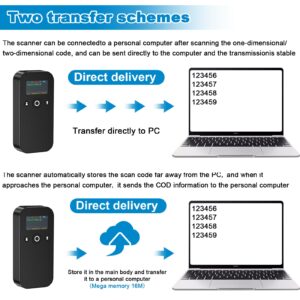 Bluetooth Barcode Scanner Portable 1D USB Laser Mini Bar Code Reader 3-in-1 Bluetooth & USB Wired & 2.4G Wireless Bar Code Reader Scanner Compatible Windows, Mac,Android, iOS or Phones