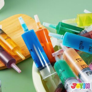 JOYIN Pack of 25 Plastic Syringes 60ml 2 oz Easy-Grip Caps Reusable Container Tubes with Individually Wrapped & Caps