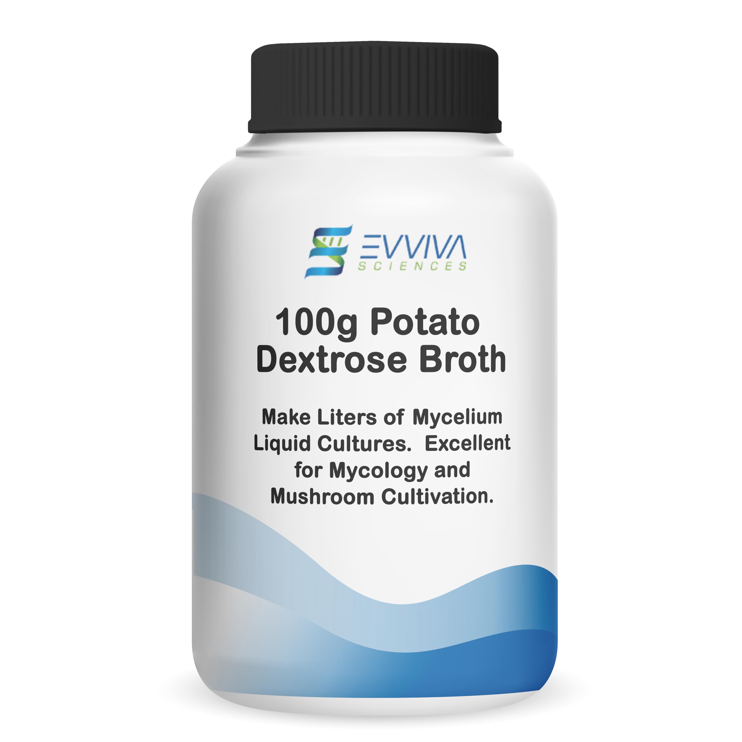 Evviva Sciences Potato Dextrose Broth - Makes ~4L of Potato Dextrose Liquid Broth, Fungal Cultivation, Mycology - Mushrooms & Science Projects, 100 Grams