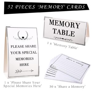 Outus 52 Pieces Share a Memory Cards Funeral Guest Book Memory Card for Celebration of Life, Birthday, Graduation, Wedding, Anniversary, Retirement, Baby Showers (White)