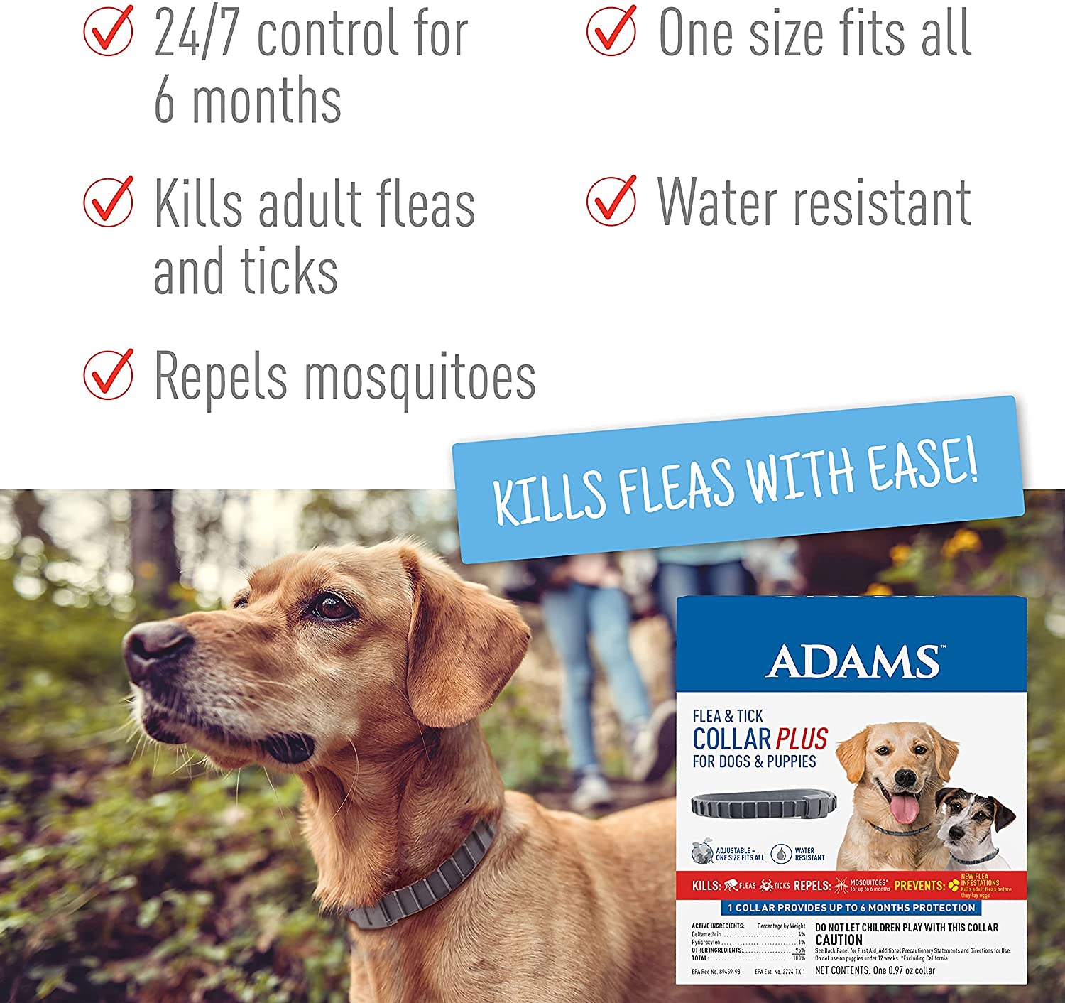 Adams Carpet Powder + Flea & Tick Dog Collar