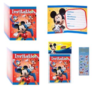 unique mickey birthday party supplies bundle set includes party invitations with envelopes - 24 count