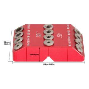 SLIIMU 30 45 90 Degree Angle 4 Sizes Drill Hole Guide Jig for Angled and Straight Hole, Portable Deck Cable Railing Lag Screw Drilling Template Block For Horizontal Cable Wood Post,Stair Wire Handrail