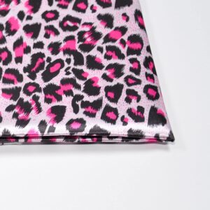 Yutone 59" Wide Satin Fabric, Leopard Skin Animal Print Design Creative Contemporary Artwork, 100% Polyester by Two Yards(Pink)