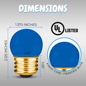 OHLECTRIC S11 Ceramic Blue Indicator Night Light Bulbs with E26 Medium Base| 7.5 Watt Bulbs with 40 Lumen Brightness | Perfect for String & Sign Lights | Pack of 10, OL-45583