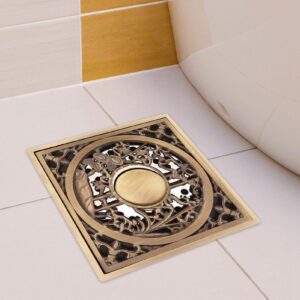 Haofy Shower Drain Hair Catcher, Shower Drain Hair Catcher, Brass Shower Floor Waste Drain Strainer Cover for Bathroom Bathtub and Kitchen Drain Cover(C)