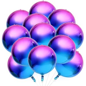 katchon, purple galaxy balloons - 22 inch, pack of 12 | metallic purple balloons, iridescent balloons for galaxy party decorations | purple and blue balloons for blue and purple party decorations