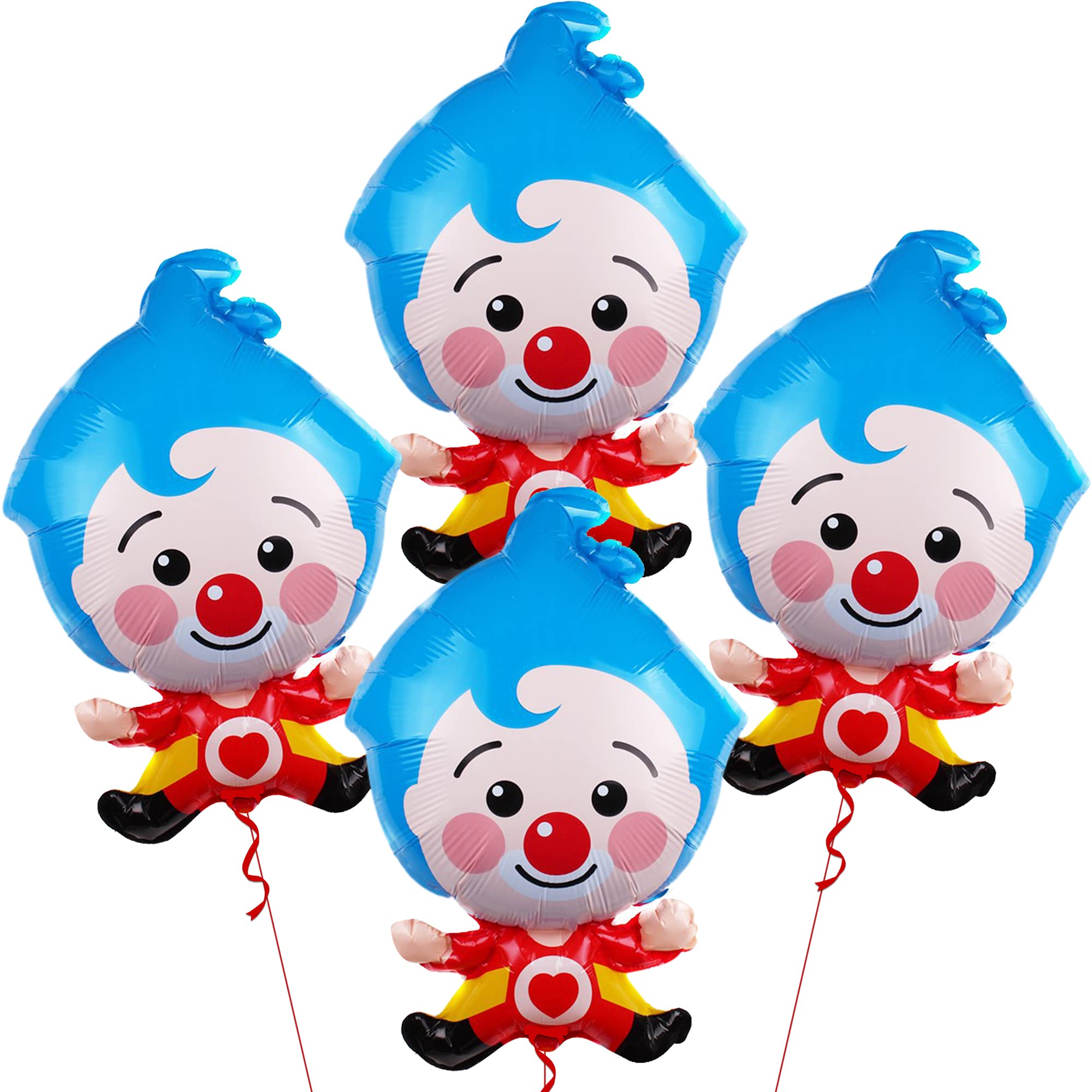 KatchOn, Big Plim Plim Balloons - 24 Inch, Pack of 4 | Clown Balloons for Plim Plim Party Decorations | Plim Plim Birthday Party Supplies | Plim Plim Balloon Foil for Circus Theme Party Decorations